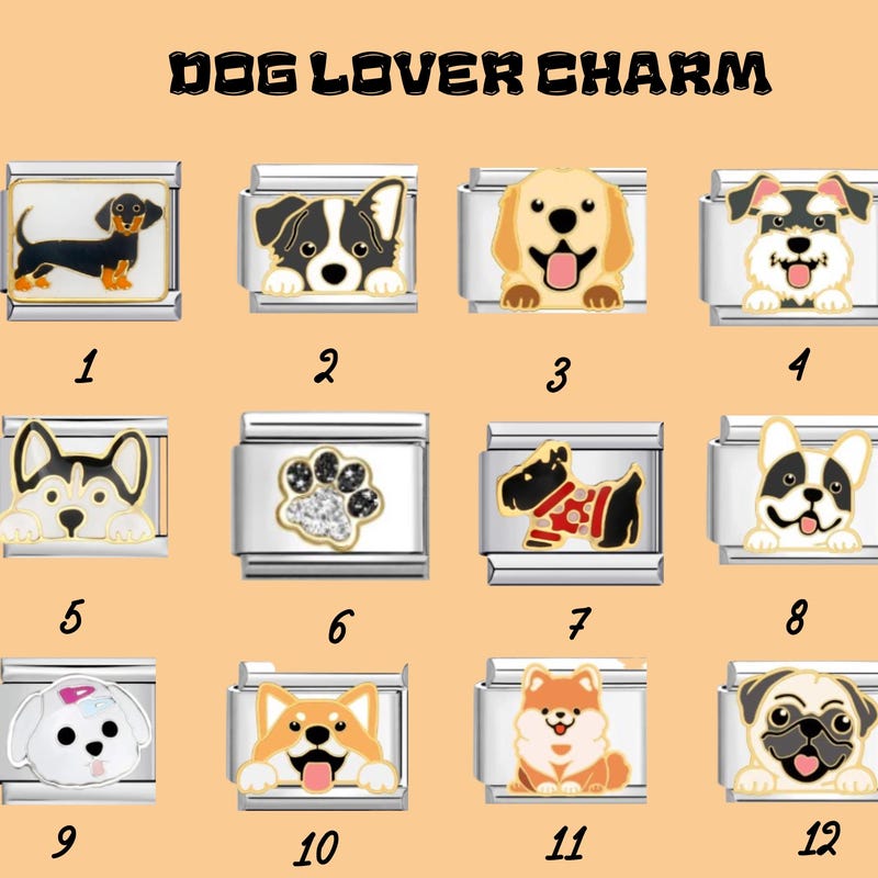 Dog Charms Italian Charms - Etsy