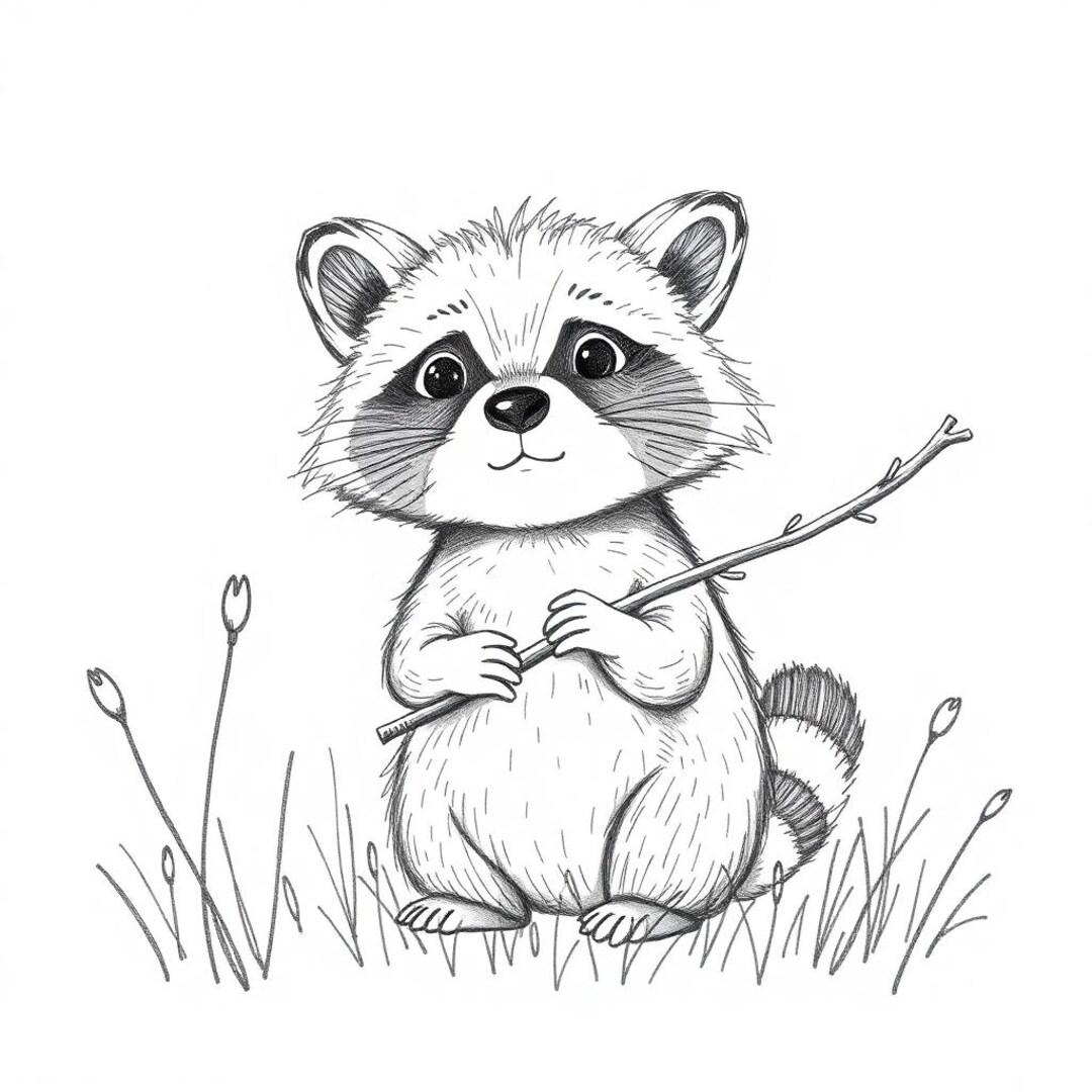 10 Cute Raccoon Coloring Pages – Printable Fun for Kids and Adults! - Etsy