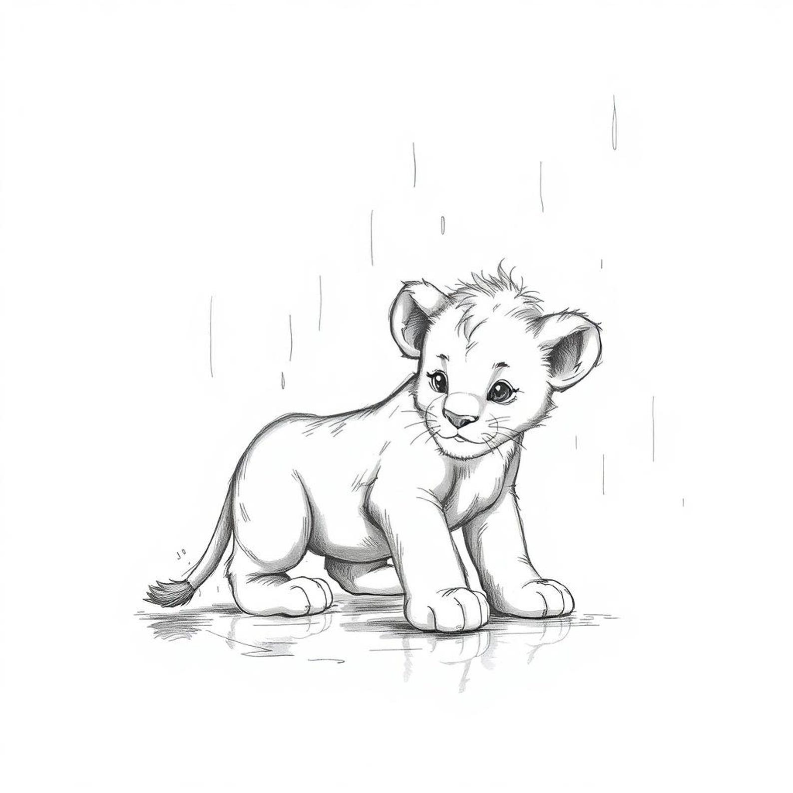 10 Cute Lion Cub Coloring Pages – Printable Fun for Kids and Adults! - Etsy
