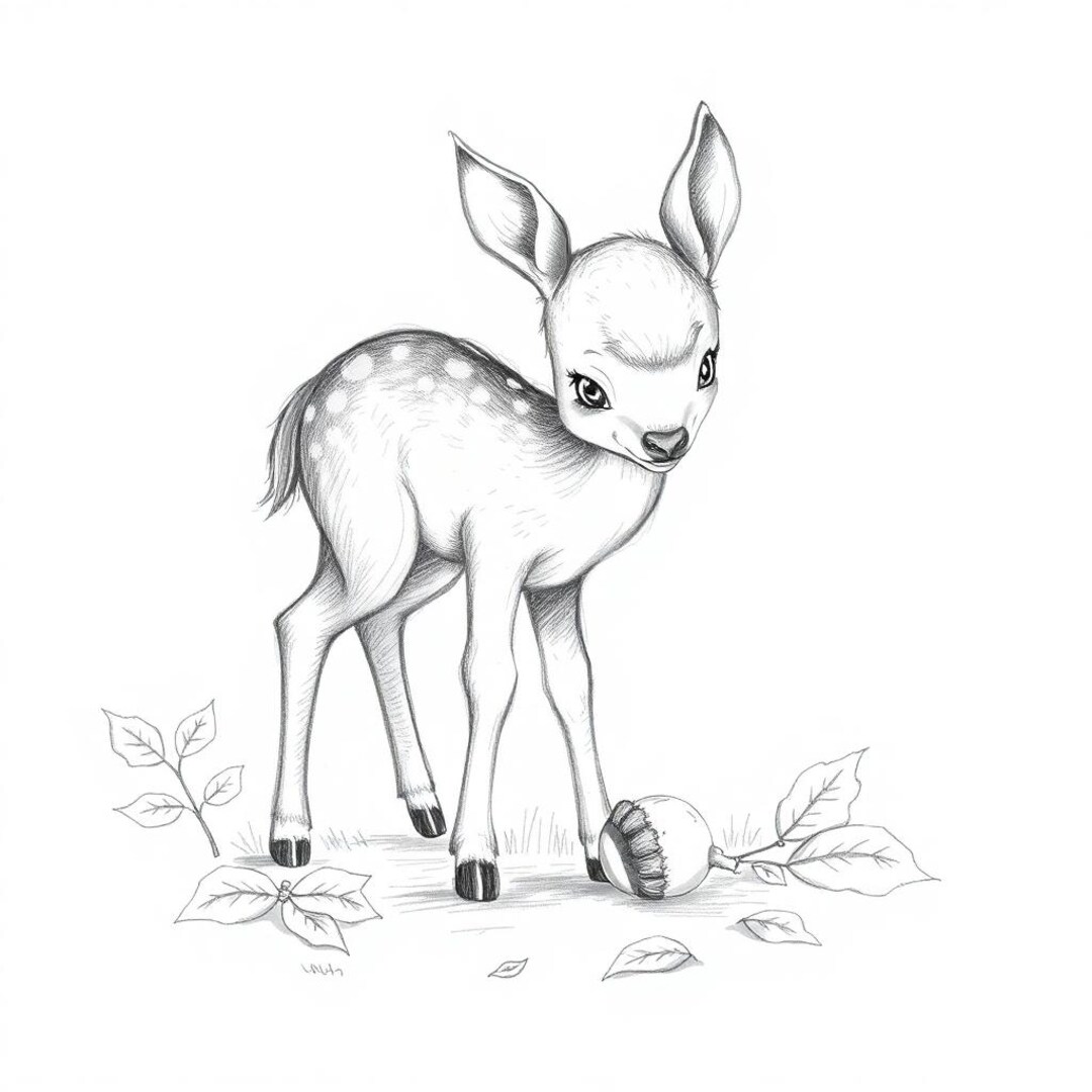 10 Cute Fawn Coloring Pages – Printable Fun for Kids and Adults! - Etsy