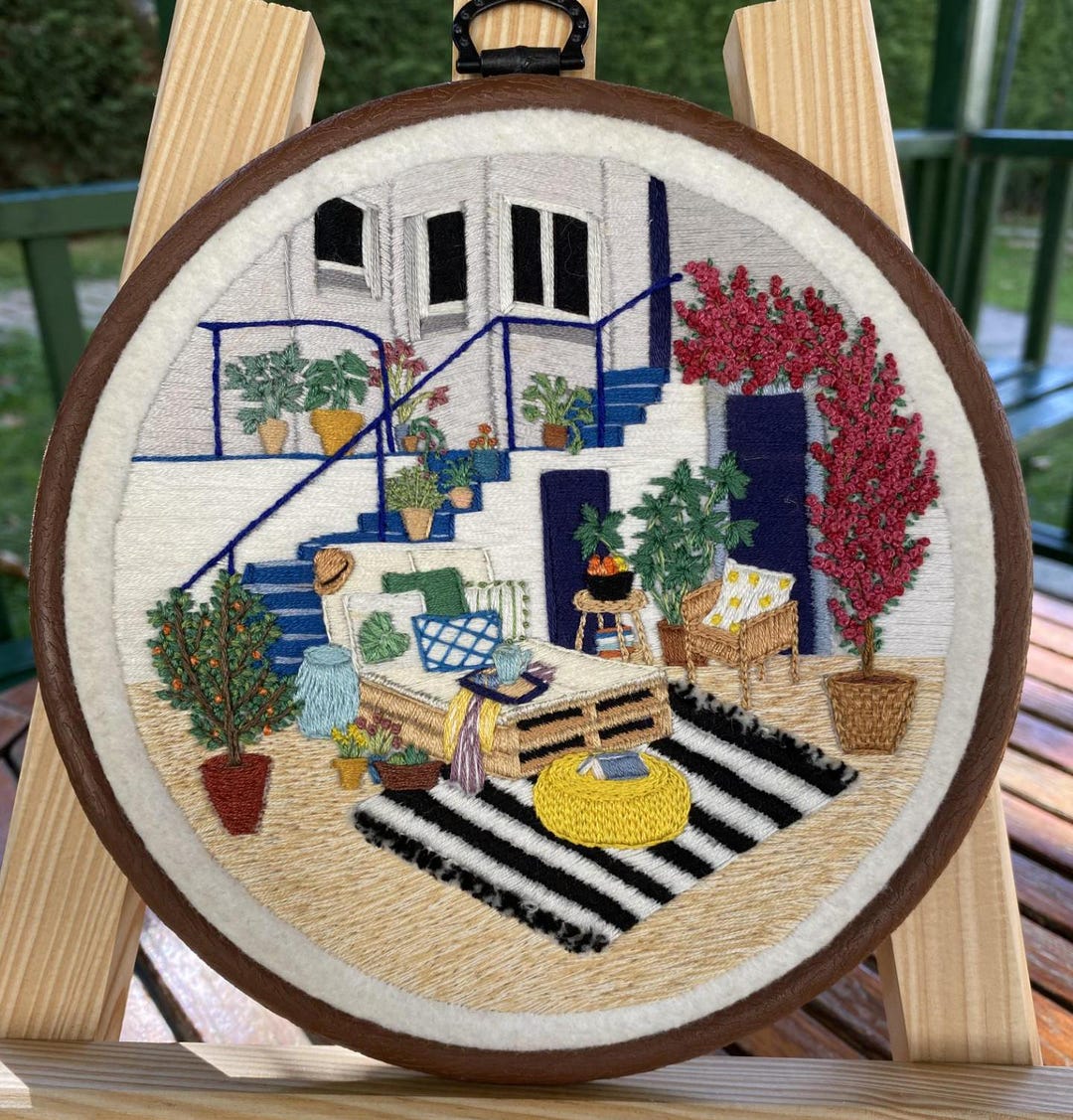 Floral Handmade Embroidery Wall Decor, Decorative Handmade Embroidery ...