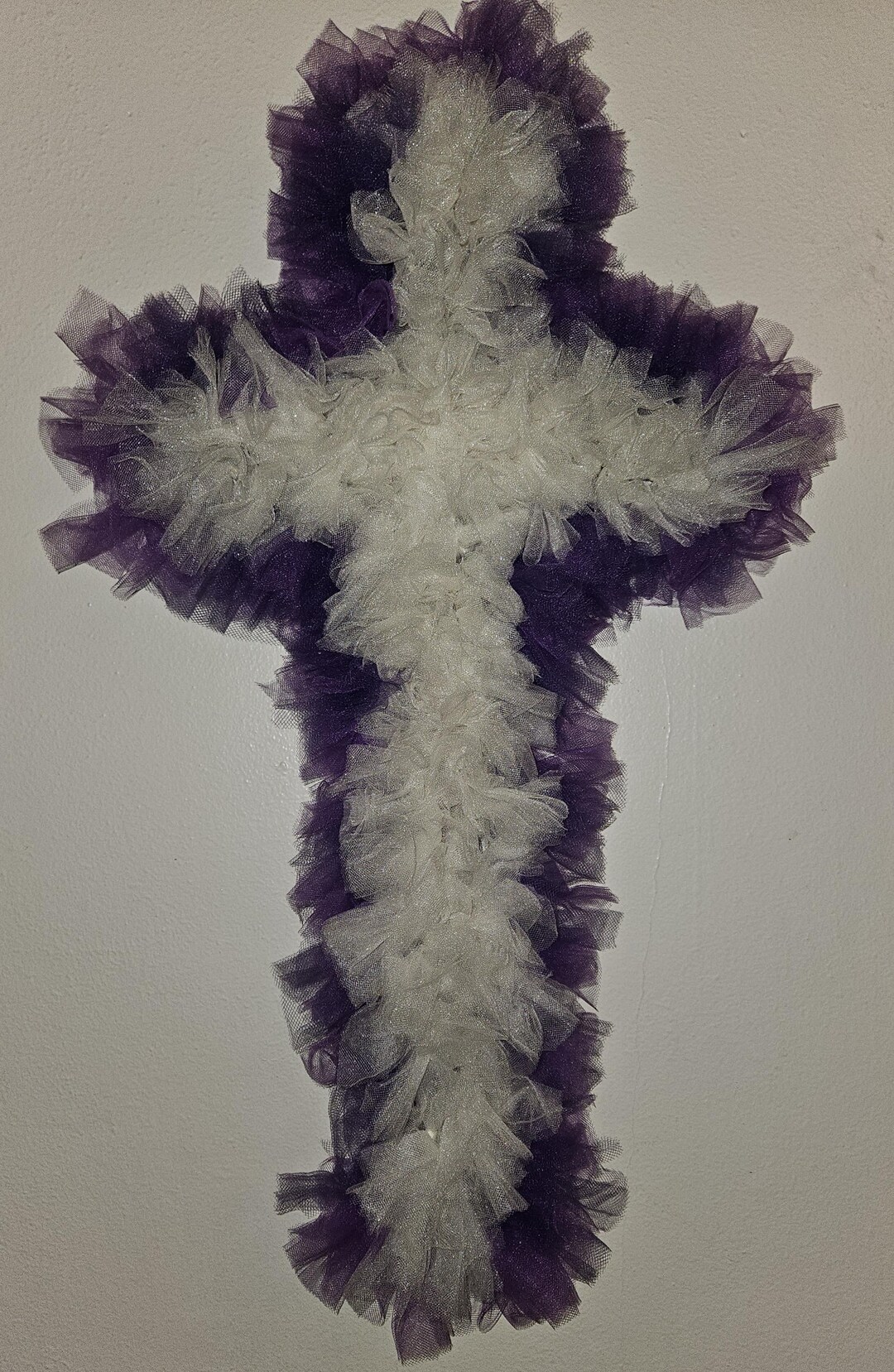 Purple & White Tulle Cross Wall Decor - Etsy