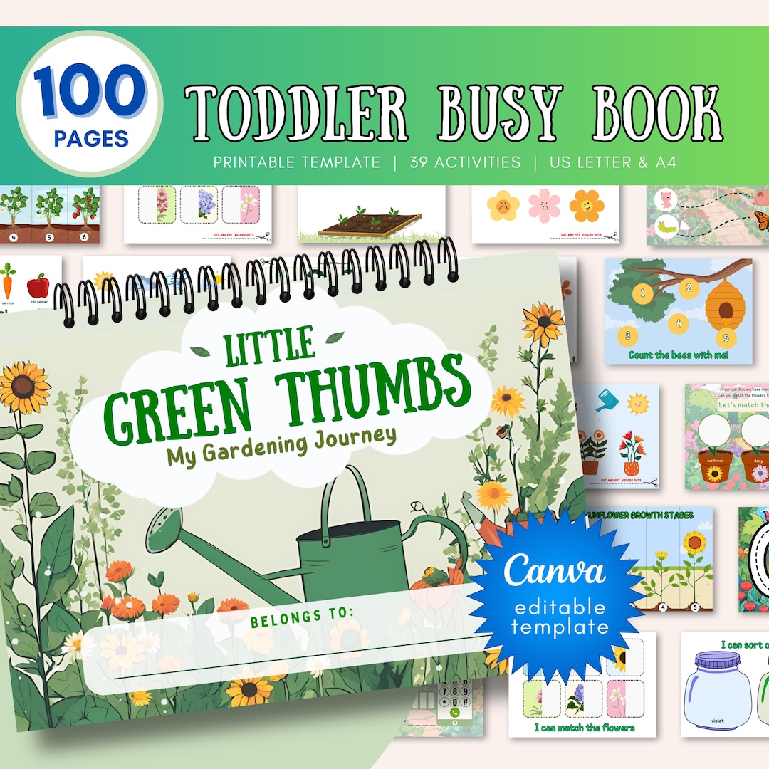 Editable Garden Busy Book Template Printable Activities for Kids ...