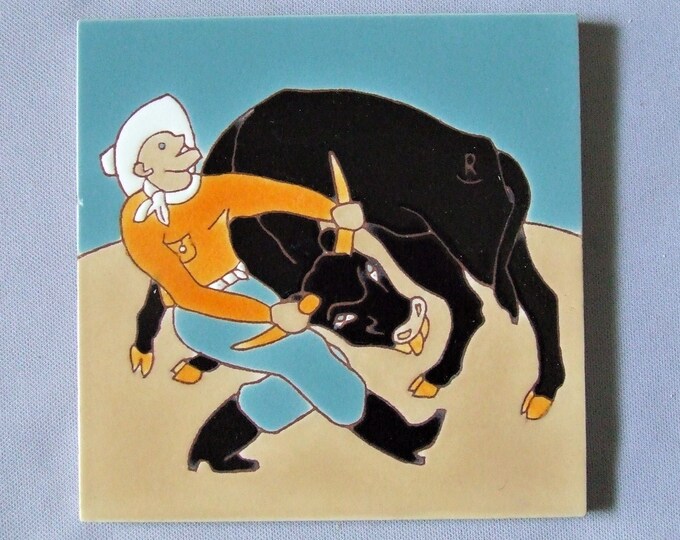 Cowboy Tile 1930s Gladding Mcbean California Pottery - Etsy