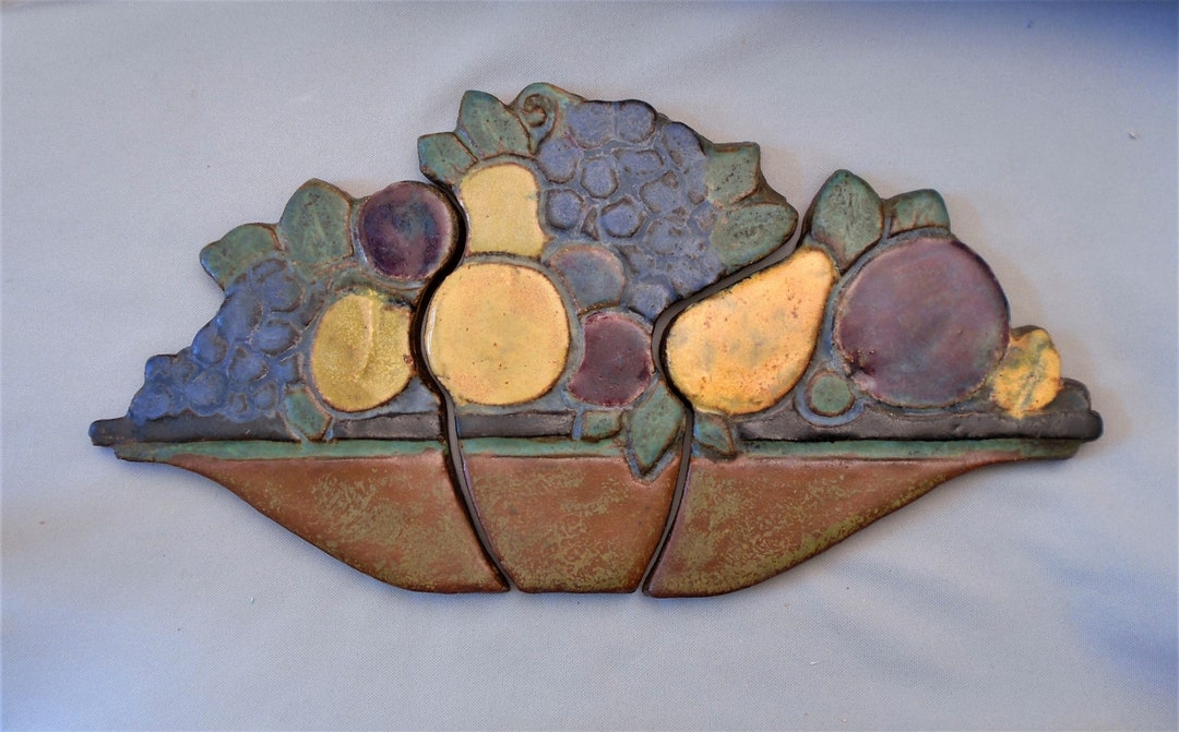 Solon and Schemmel Arts and Crafts Tile Panel: Bowl of Fruit Mosaic - Etsy