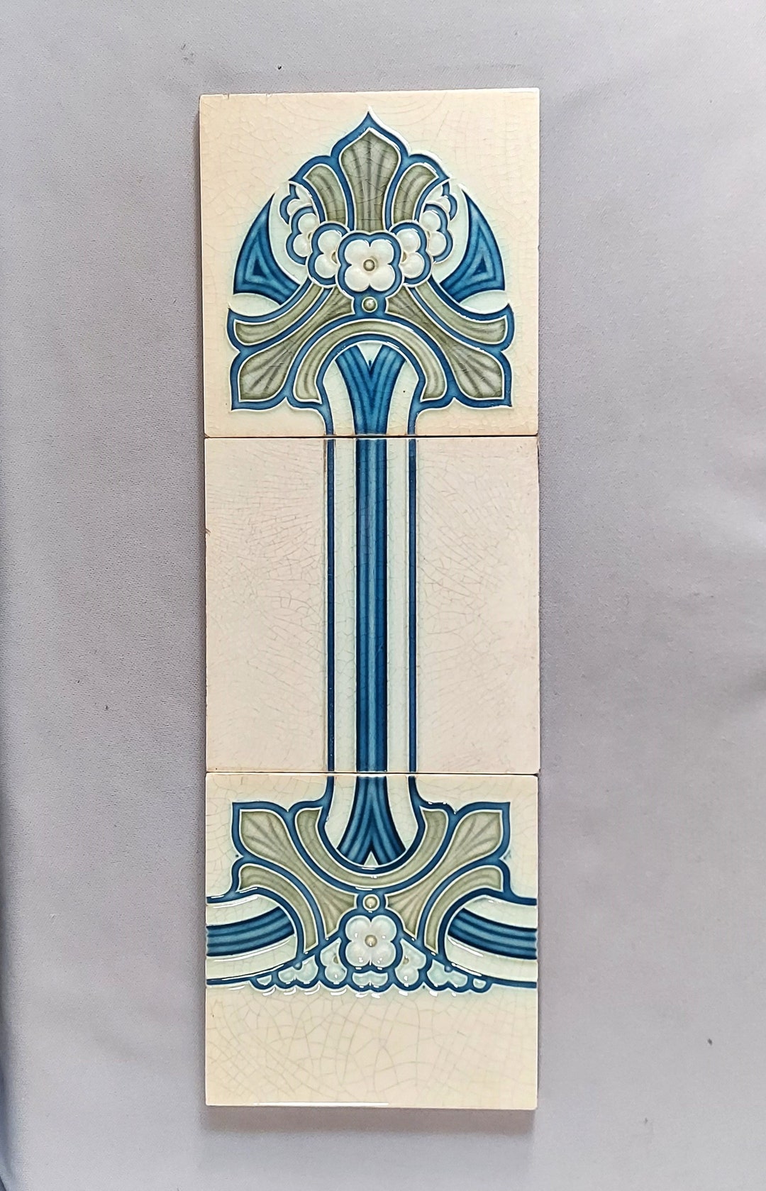 Antique German Jugendstil Tile Art Panel by NSTG Grohn - Etsy