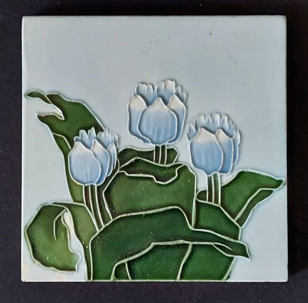 Antique German Secessionist Tile Art Nouveau Tulips - Etsy