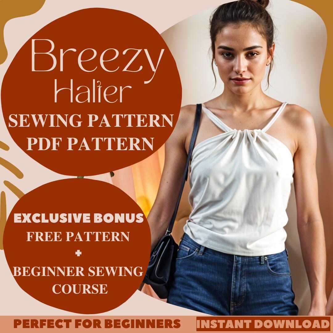 Breezy Halter Top Sewing Pattern, Halter Neck Top Pattern for Women ...