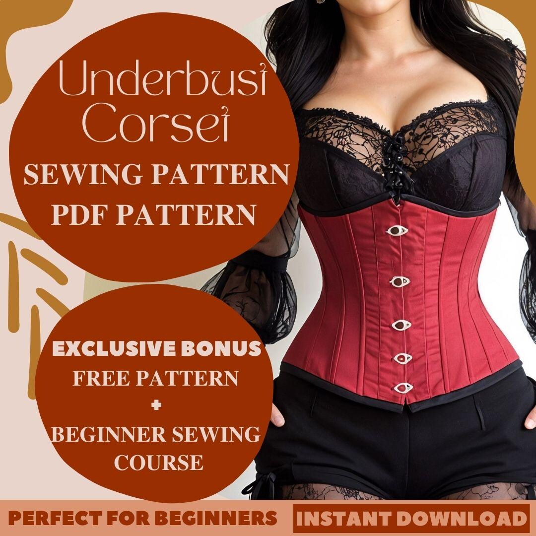 Underbust Corset Sewing Pattern, Beginner-friendly PDF Corset Pattern, Adjustable Waist Corset ...