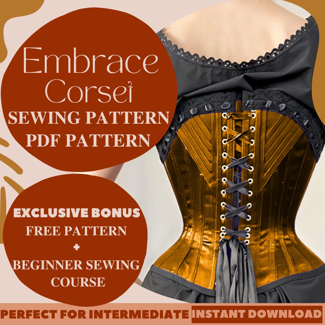 Embrace Corset Sewing Pattern, Overbust Corset Sewing Pattern ...