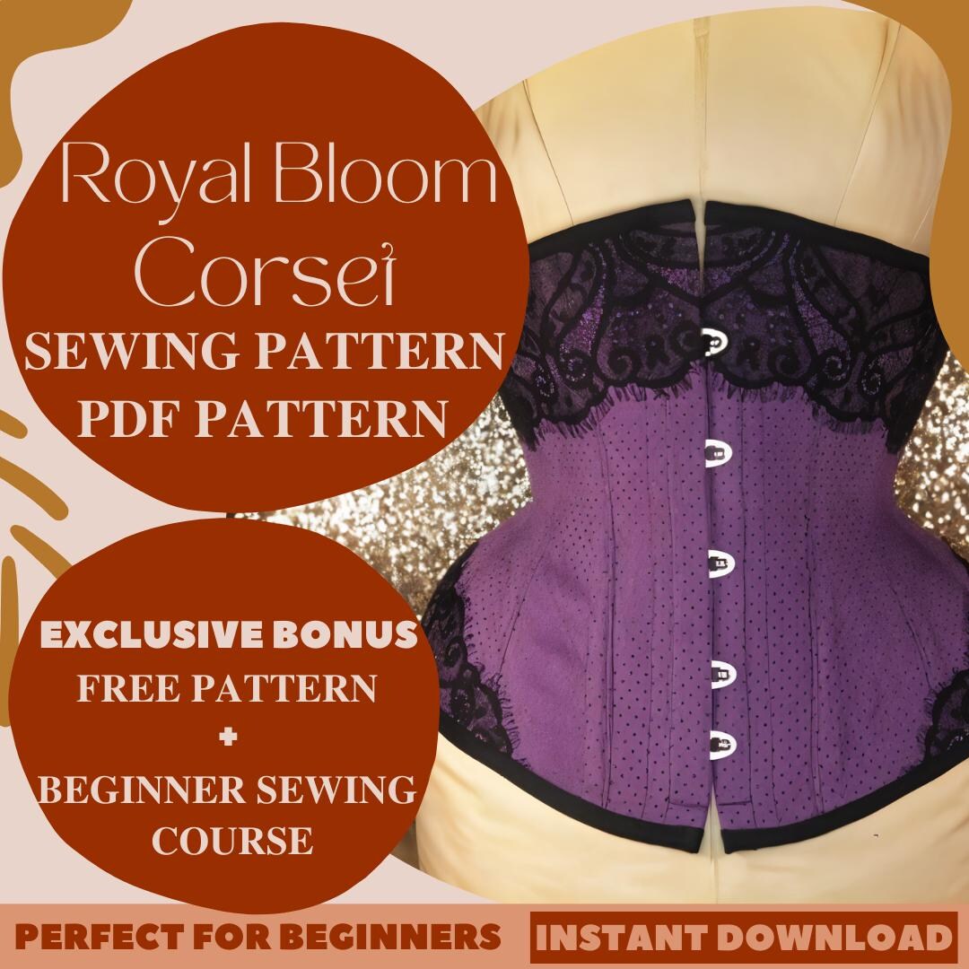 Royal Bloom Corset Sewing Pattern, Underbust Corset Sewing Pattern for ...