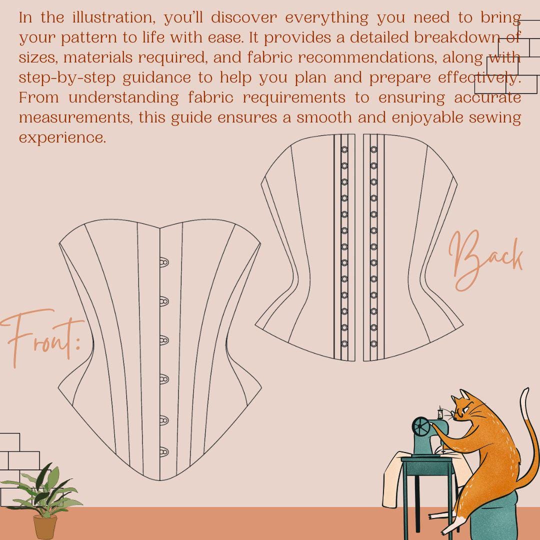 Victorian Corset Sewing Pattern, 1886 Corset Design Sewing Pattern ...