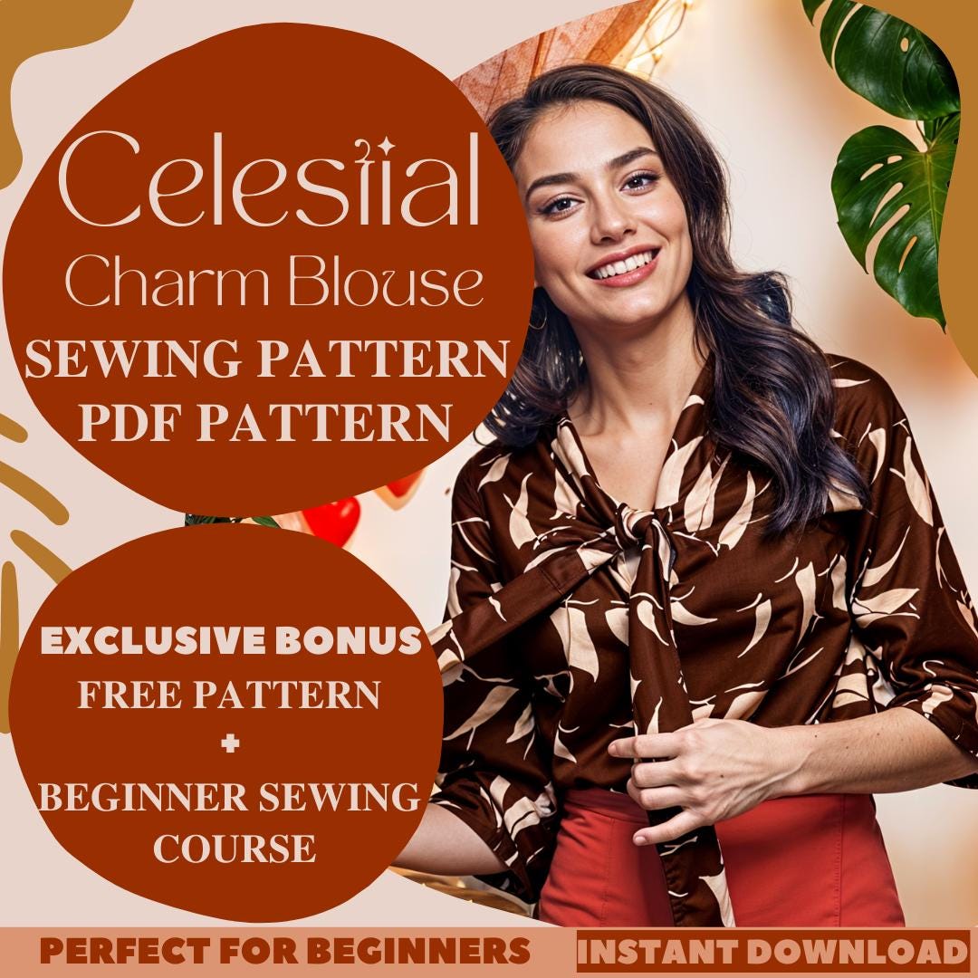 Celestial Charm Blouse Sewing Pattern, Blouse Pattern for Women, Shirt ...