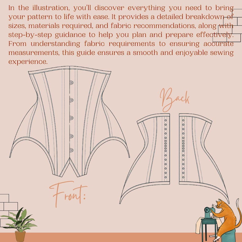Rosette Corset Sewing Pattern, Victorian Waist Cincher PDF, Vintage ...