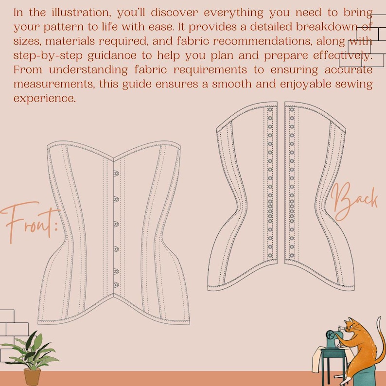Renaissance Corset Sewing Pattern, Overbust Corset Pattern PDF ...
