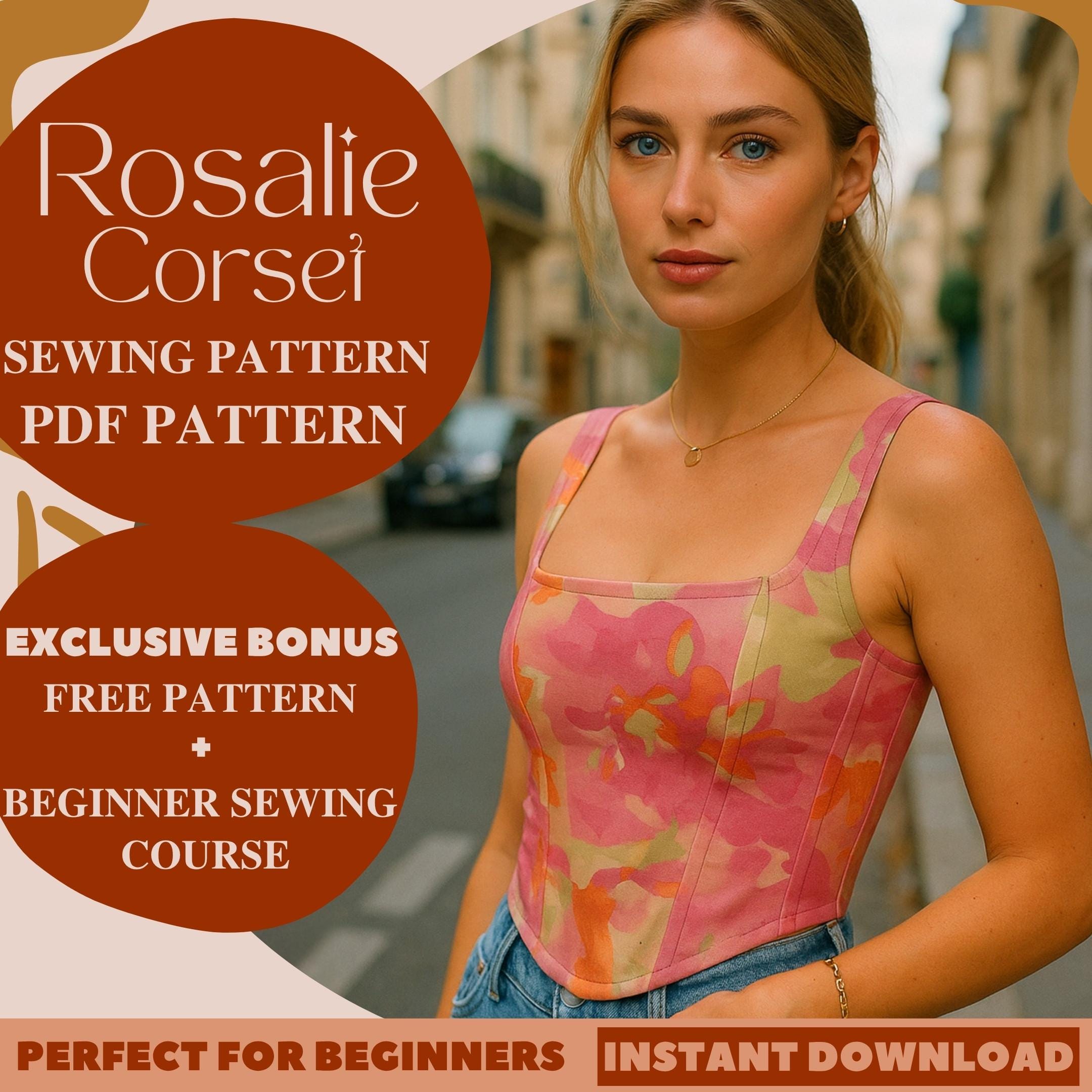 Brown Women's Embroidered Floral Bustier Strapless Boned Overbust ...