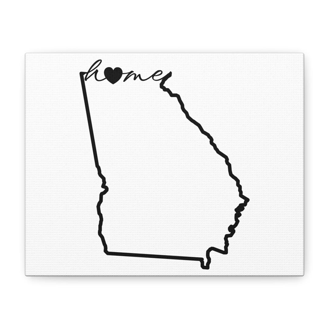 Canvas Print, Georgia State Outline Wall Art Decor, Matte Stretched 1. ...