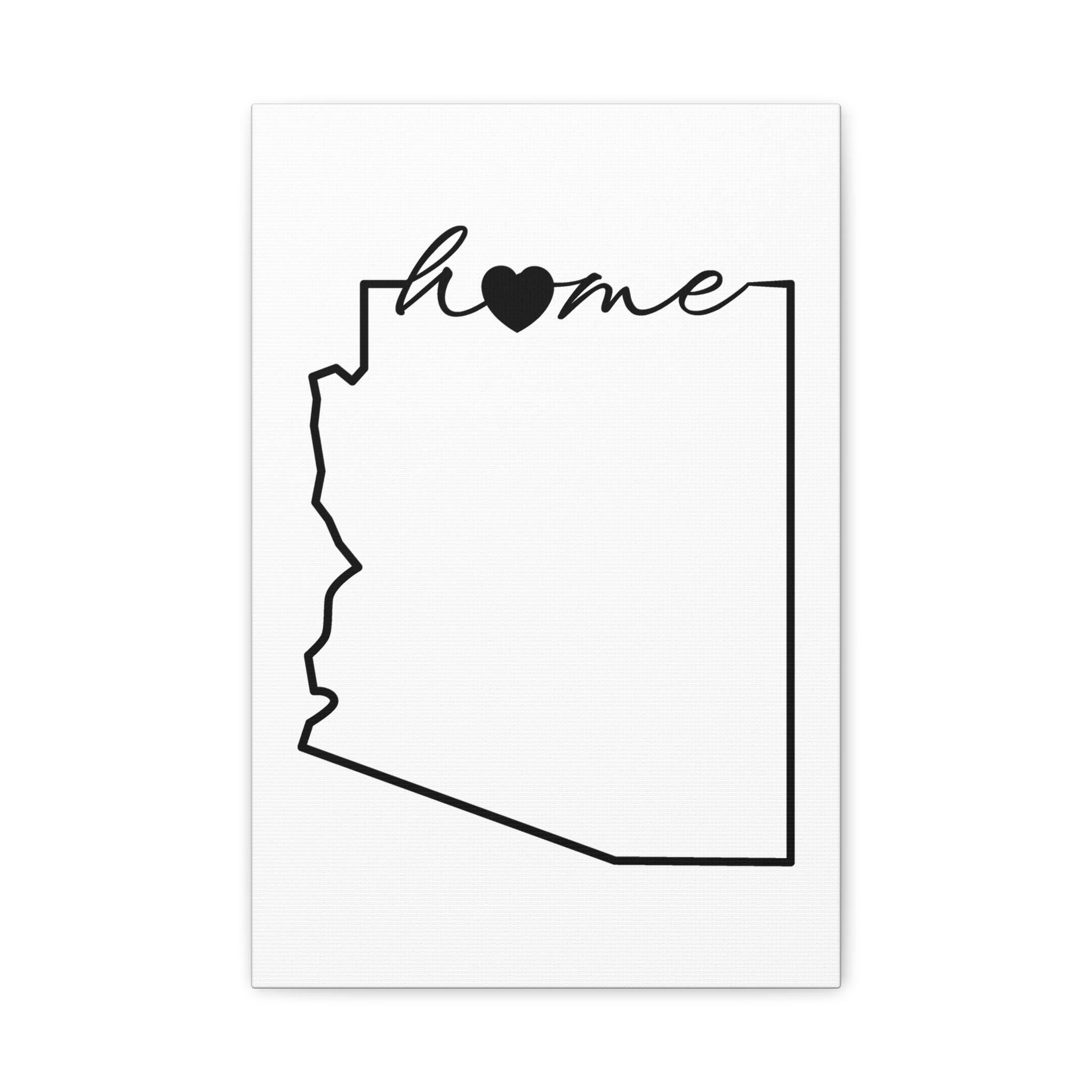 Canvas Print, Arizona State Outline Home Wall Art Decor, Matte ...