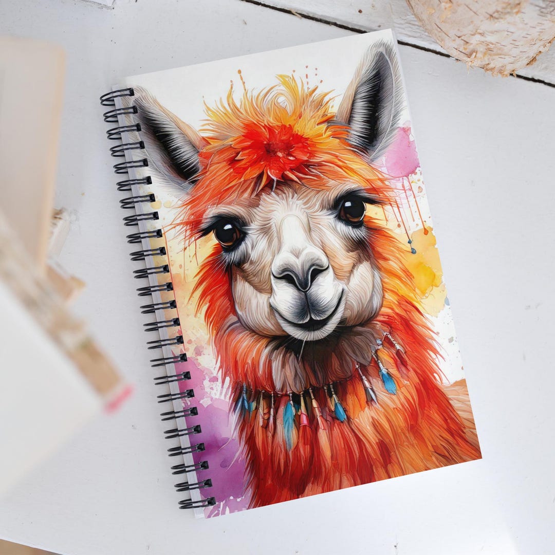 Llama Spiral Notebook, Animals, Animal Art, Watercolour, Stationery - Etsy