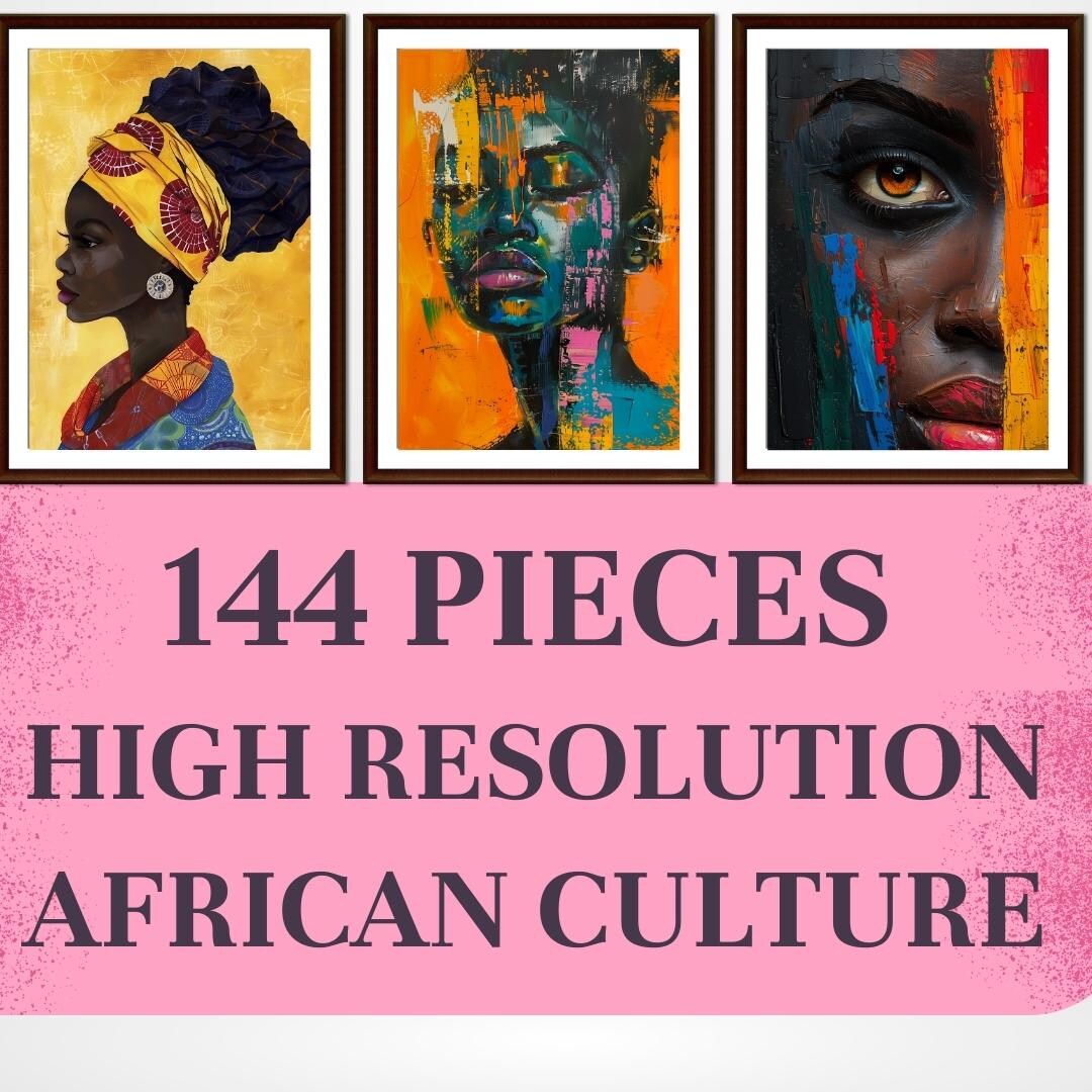 African Culture Art Prints: 144 Piece Modern Home Decor (digital ...