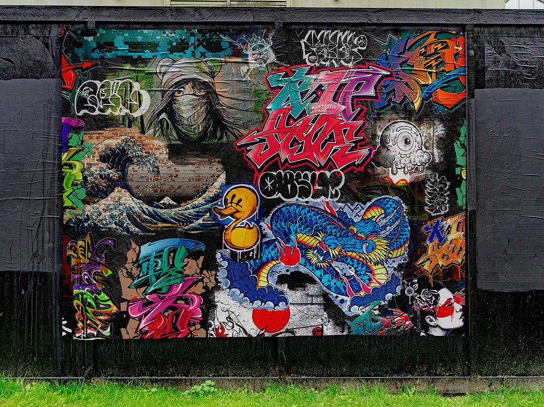 Japanese Graffiti Art Seamless Pattern-urban Graffiti and Rich Elegante ...
