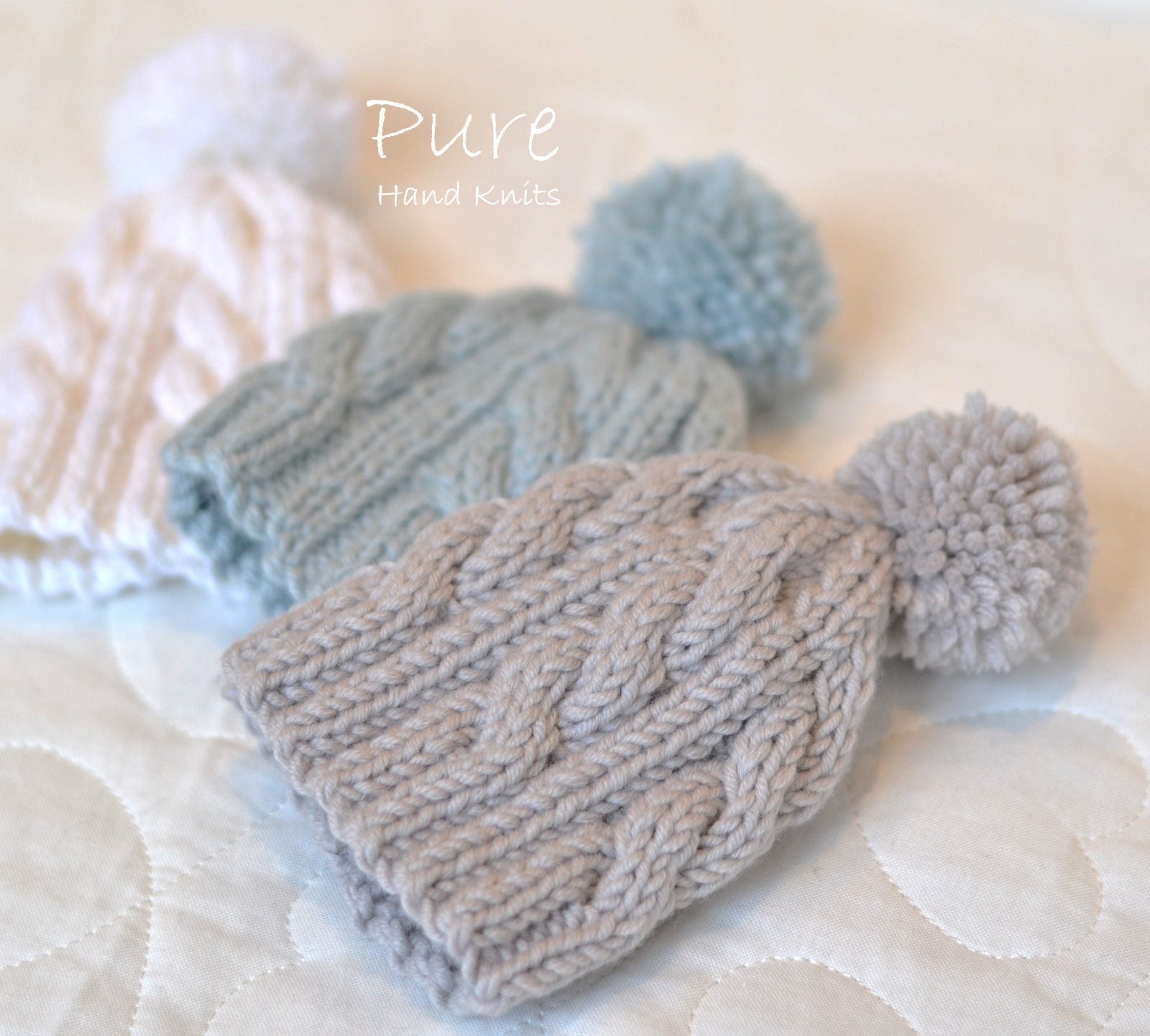 SIMPLE Cabled Bobble Hat KNITTING PATTERN Oscar Newborn to Adult Hat - Etsy