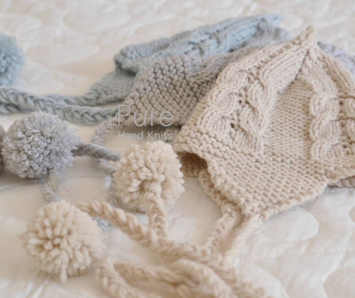 PDF KNITTING PATTERN Eden Cabled Aviator Newborn to 5 Years | Etsy