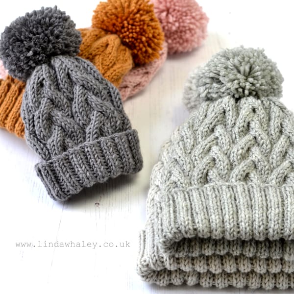 Aran Bobble Hat Knitting Patterns - Etsy