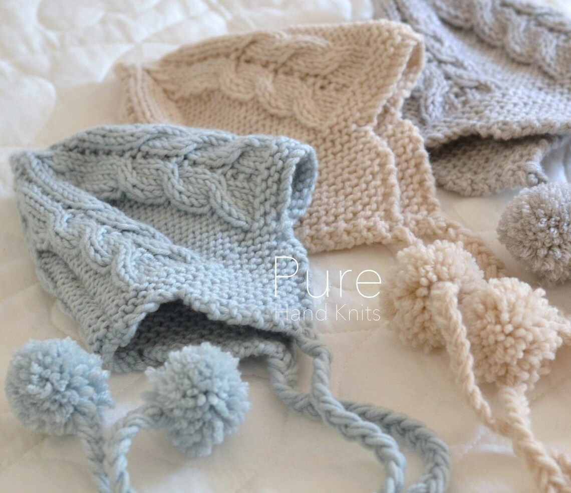 PDF KNITTING PATTERN Eden Cabled Aviator Newborn to 5 Years | Etsy