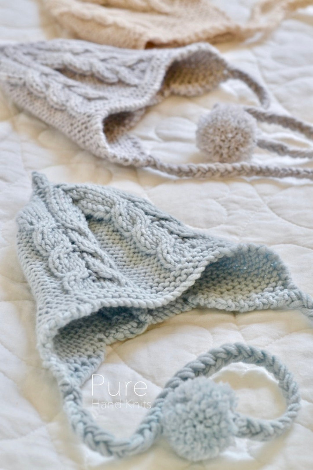 PDF KNITTING PATTERN Eden Cabled Aviator Newborn to 5 Years - Etsy