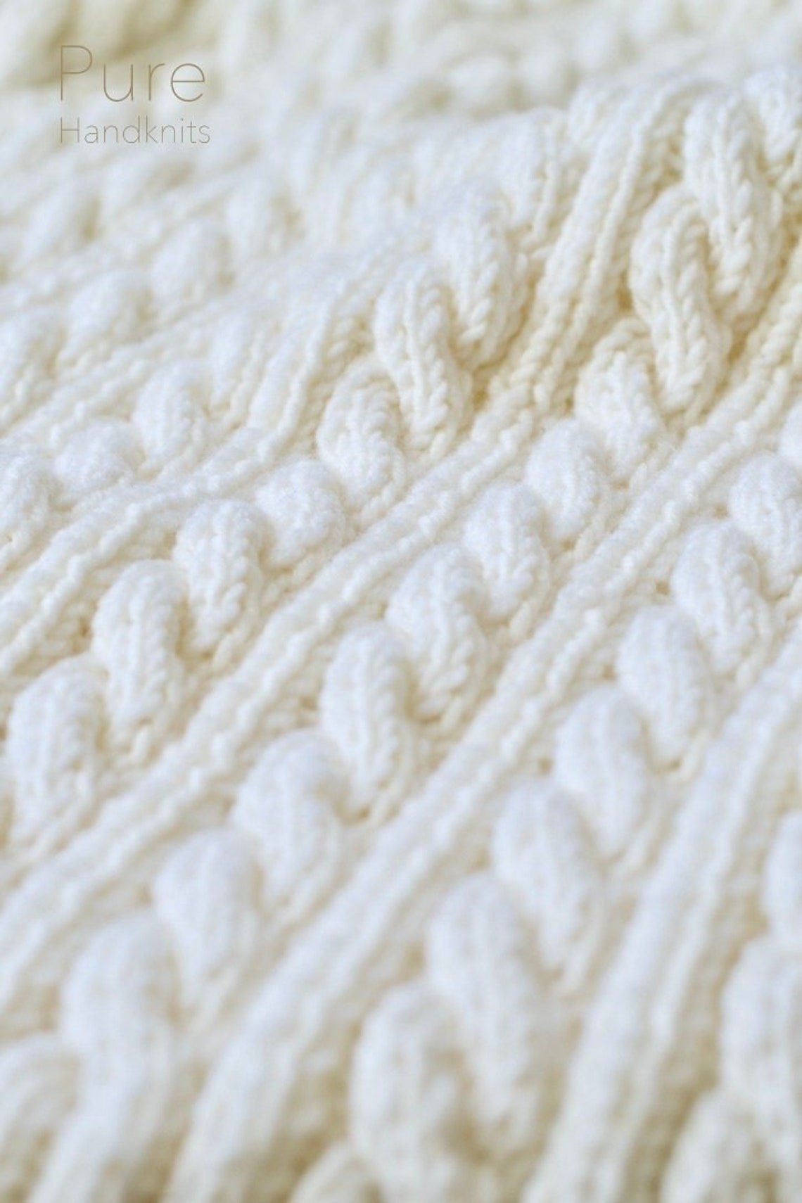 SIMPLE CABLE BLANKET Knitting Pattern Eve - Etsy