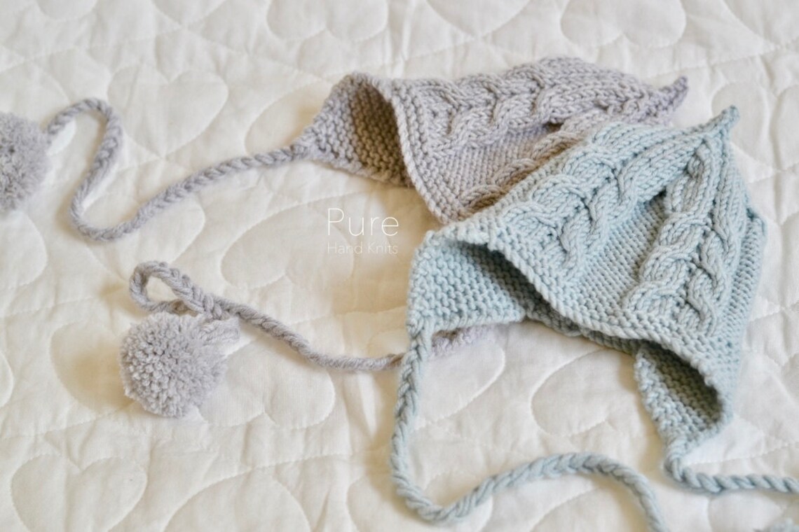 PDF KNITTING PATTERN Eden Cabled Aviator Newborn to 5 Years | Etsy