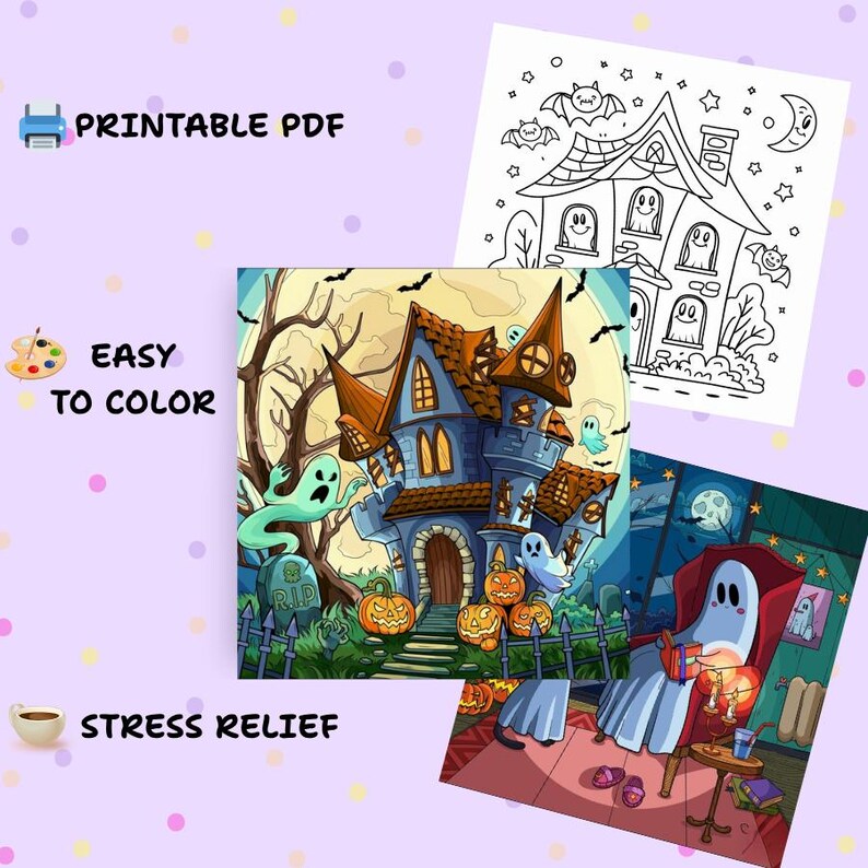 Printable Coloring Pages – Ghostly Treasures Halloween Coloring Book ...