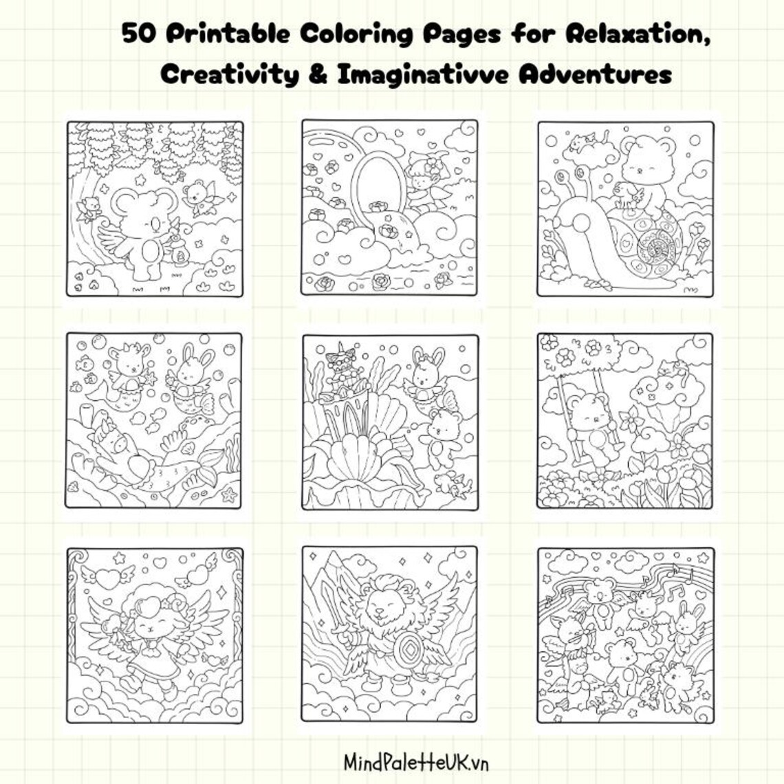 Hygge Clouds Coloring Book – Cozy Digital Coloring Pages for Adults ...