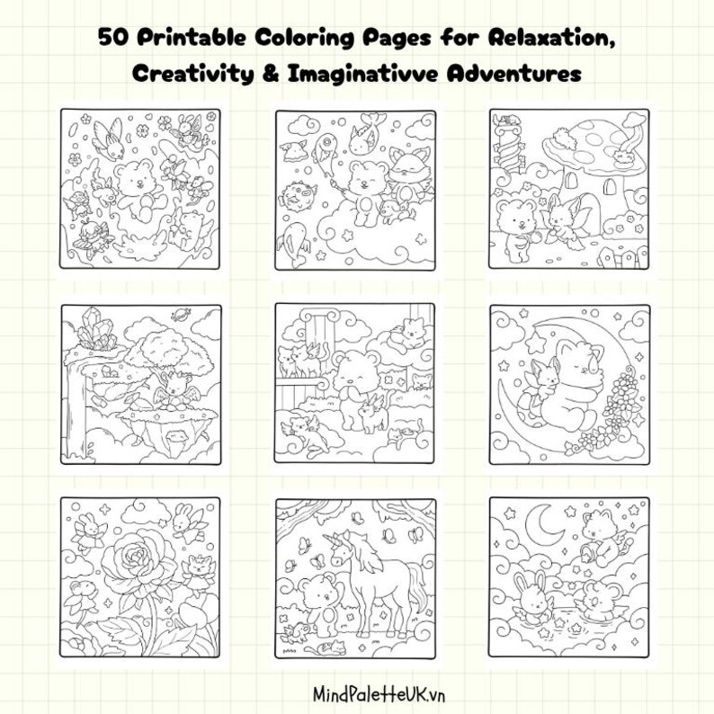 Hygge Clouds Coloring Book – Cozy Digital Coloring Pages for Adults ...