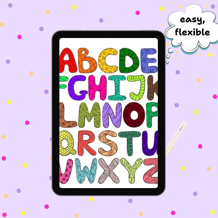 Alphabet Adventure – 32 Printable Coloring Pages of Fun A–Z Letters ...
