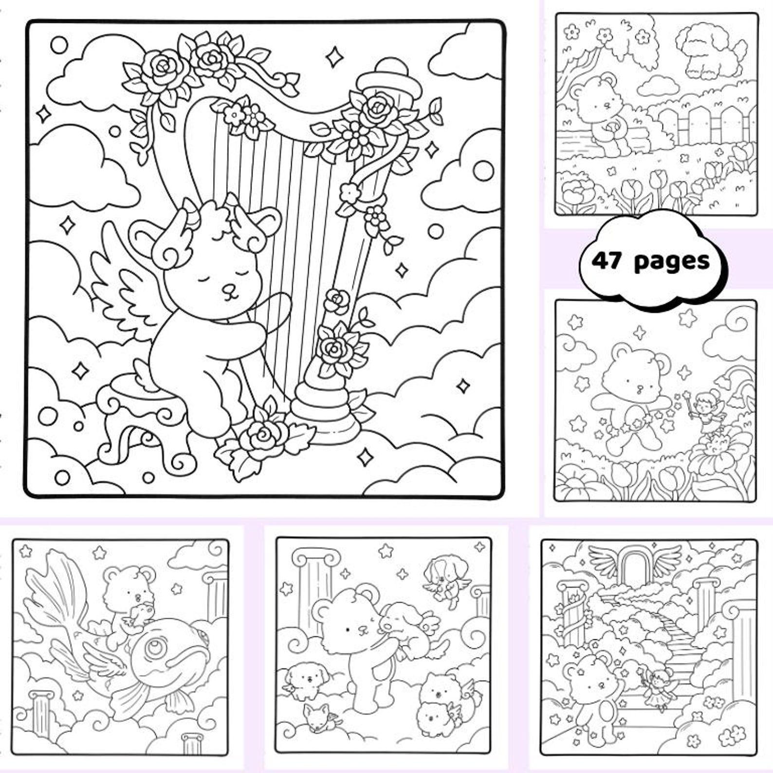 Hygge Clouds Coloring Book – Cozy Digital Coloring Pages for Adults ...