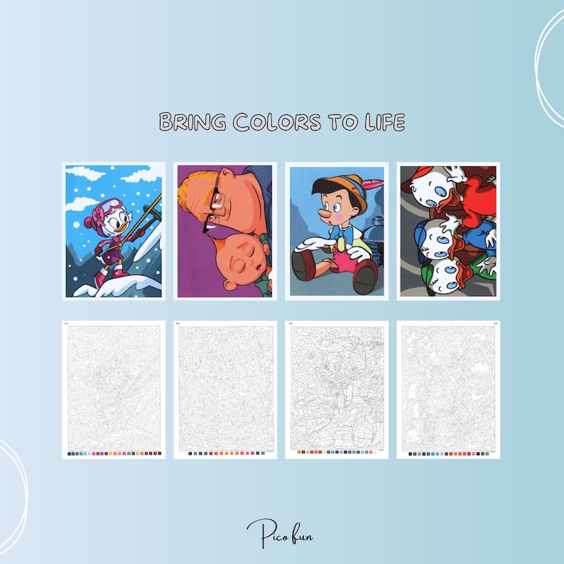 Disney Color by Number, Mystery Coloring Book (PDF Instant Download) - Etsy