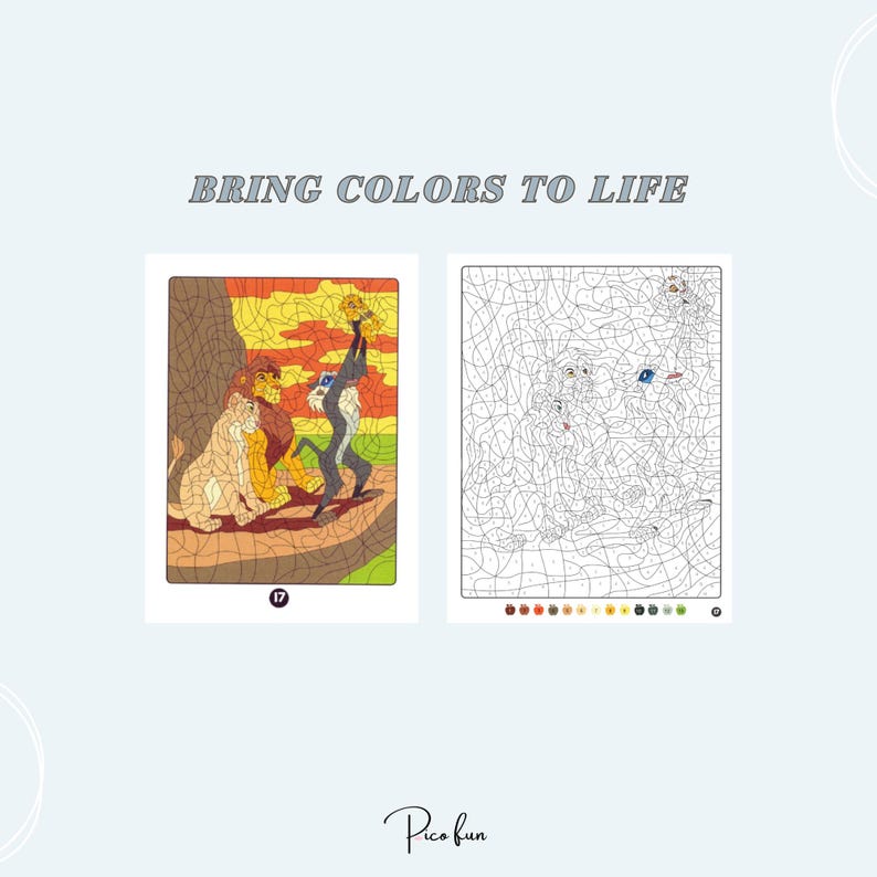 Color by Number Book Digital Coloring Pages Paint by Number Cartoon PDF ...