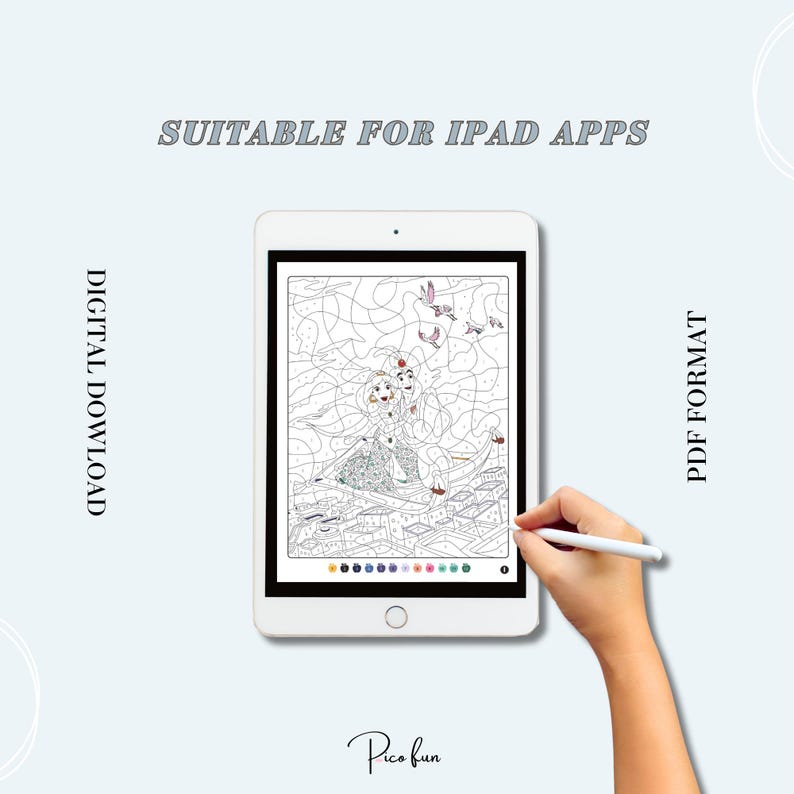 Color by Number Book Digital Coloring Pages Paint by Number Cartoon PDF ...