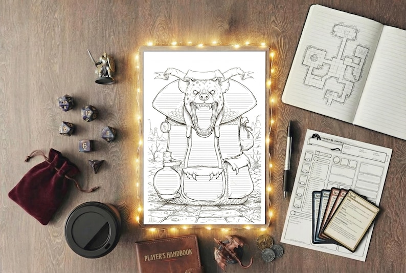 Gnoll Hyena Man Dnd Character Inventory Sheet Bag of Holding, Digital ...
