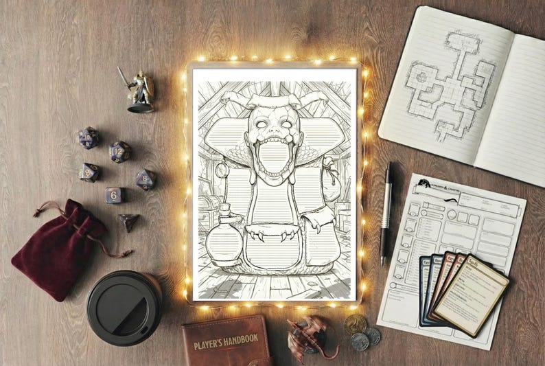 Creepy Cracked Doll Dnd Character Inventory Sheet Bag of Holding, RPG ...