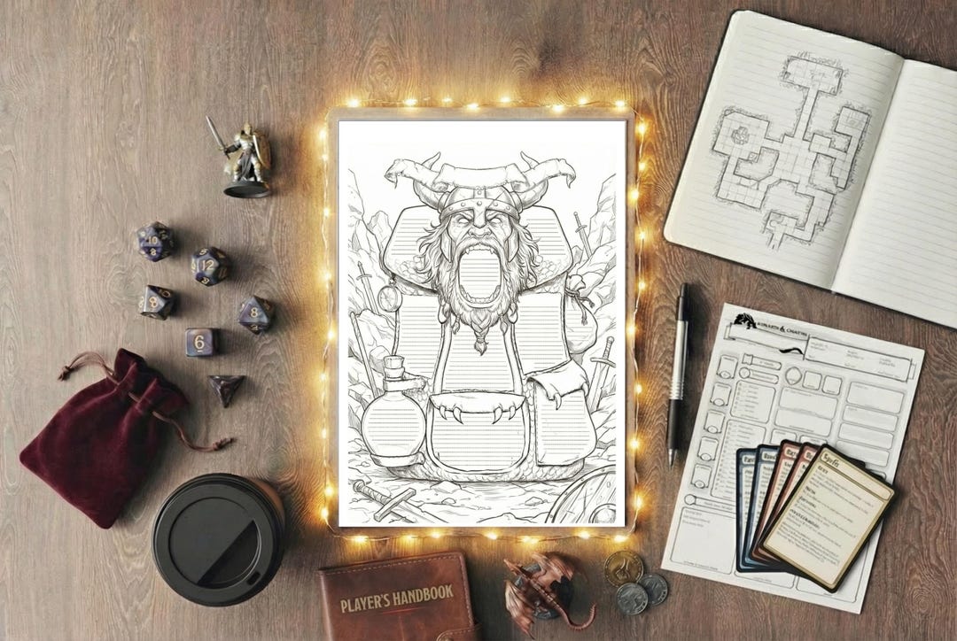 Barbarian Warrior Dnd Character Inventory Sheet Digital Download, RPG ...