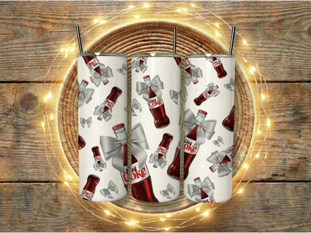 Diet Coke Tumbler Wrap Design Bow Tie 20oz Skinny Tumbler Sublimation ...