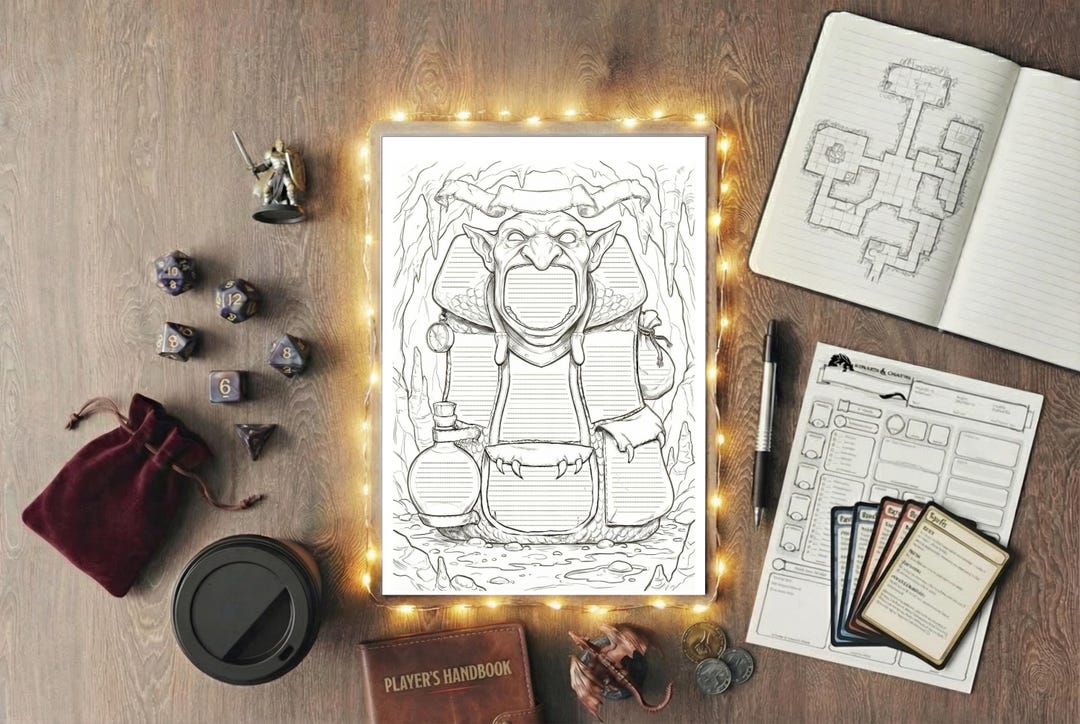 Goblin Dnd Character Inventory Sheet Bag of Holding, Digital Download ...