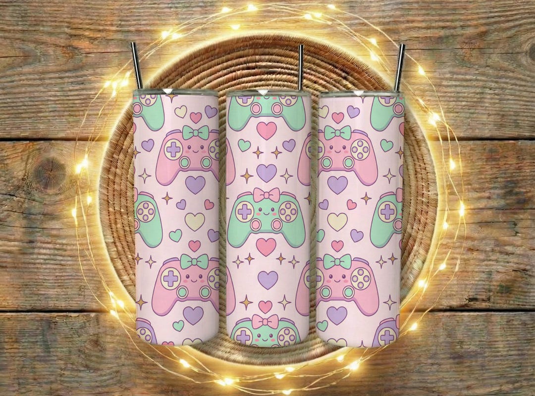 Cozy Mode Tumbler Wrap 20oz Game UI Health Bar Pixel Font Inventory Tea ...