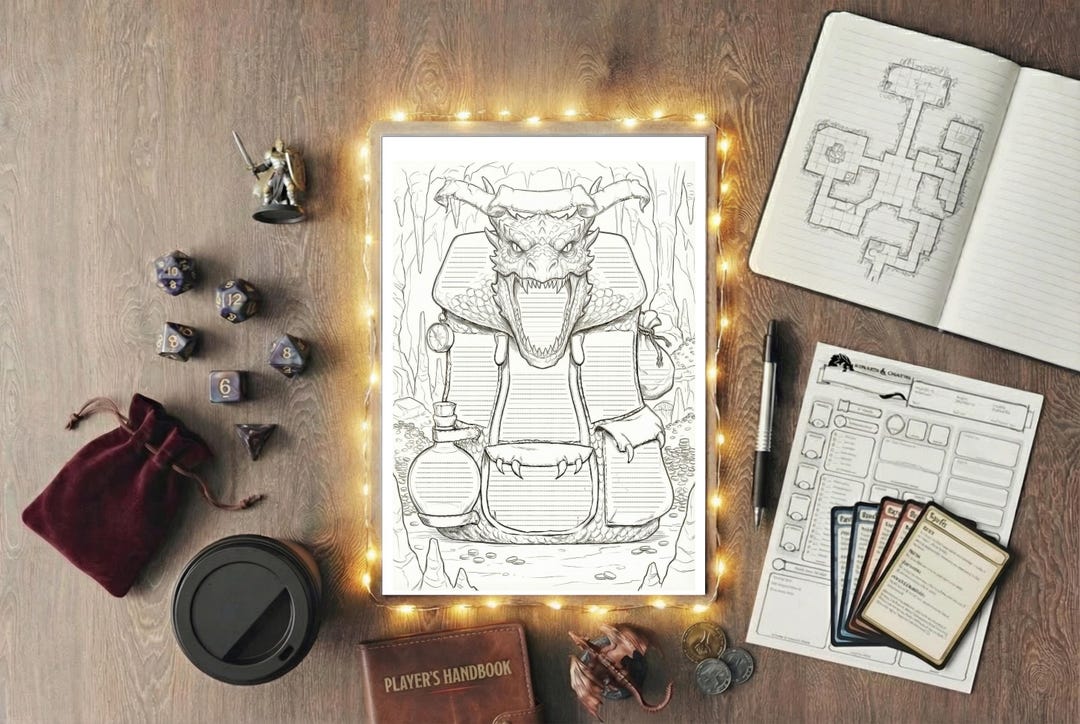 Dragon Dnd Character Inventory Sheet, Bag of Holding Digital, Printable ...