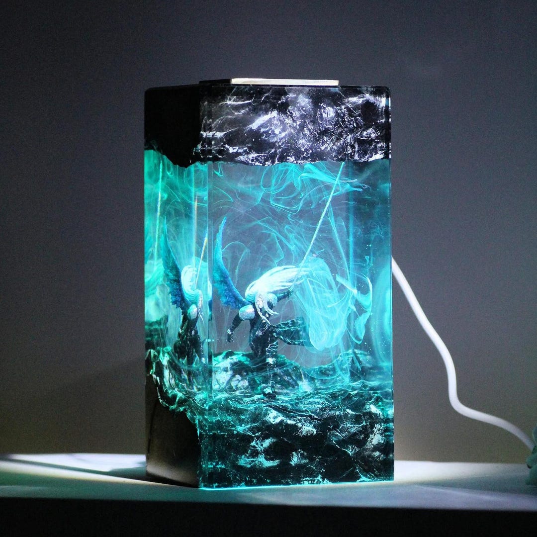 Custom Sep.hiroth Lamp, Resin Night Light, Epoxy Wood Night Lamp, Gift ...