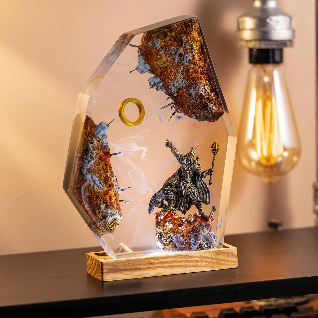 S/au.ron Dark Lord Ring Resin Epoxy Lamp Night Light, Christmas Gift ...