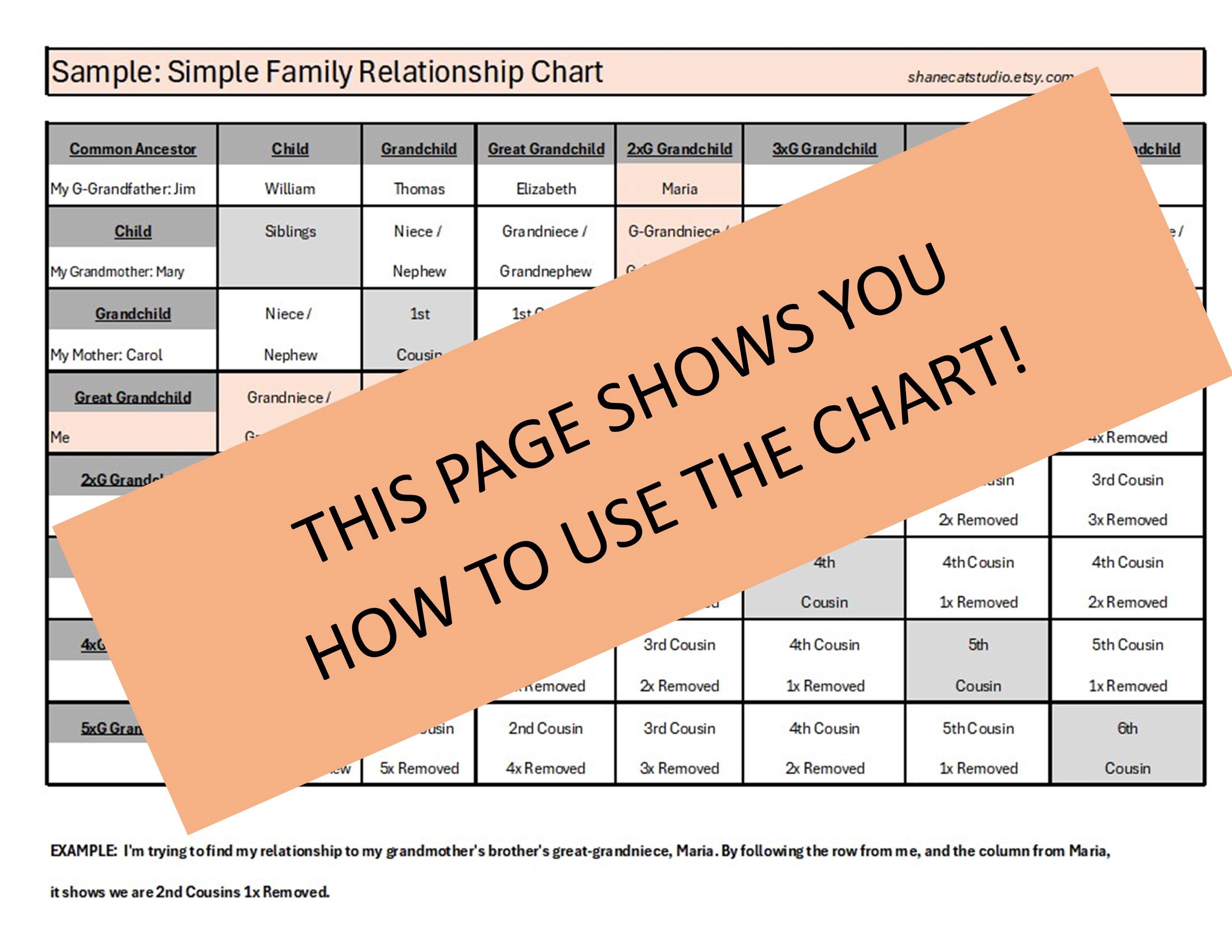 Simple Family Relationship Chart - Etsy